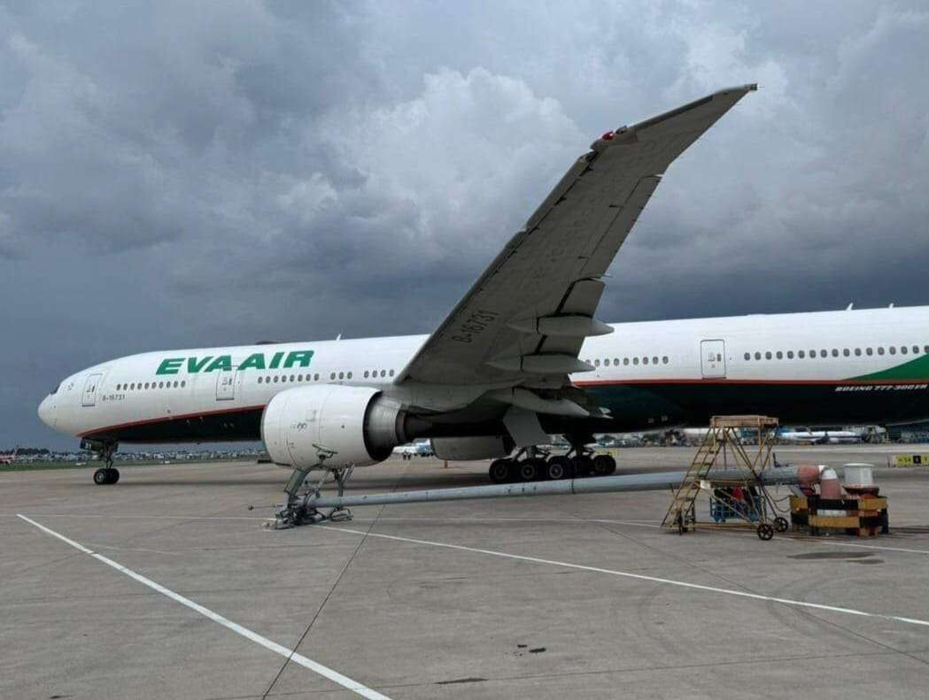 EVA Air was damaged after the Taipei-bound plane collided with a light ...